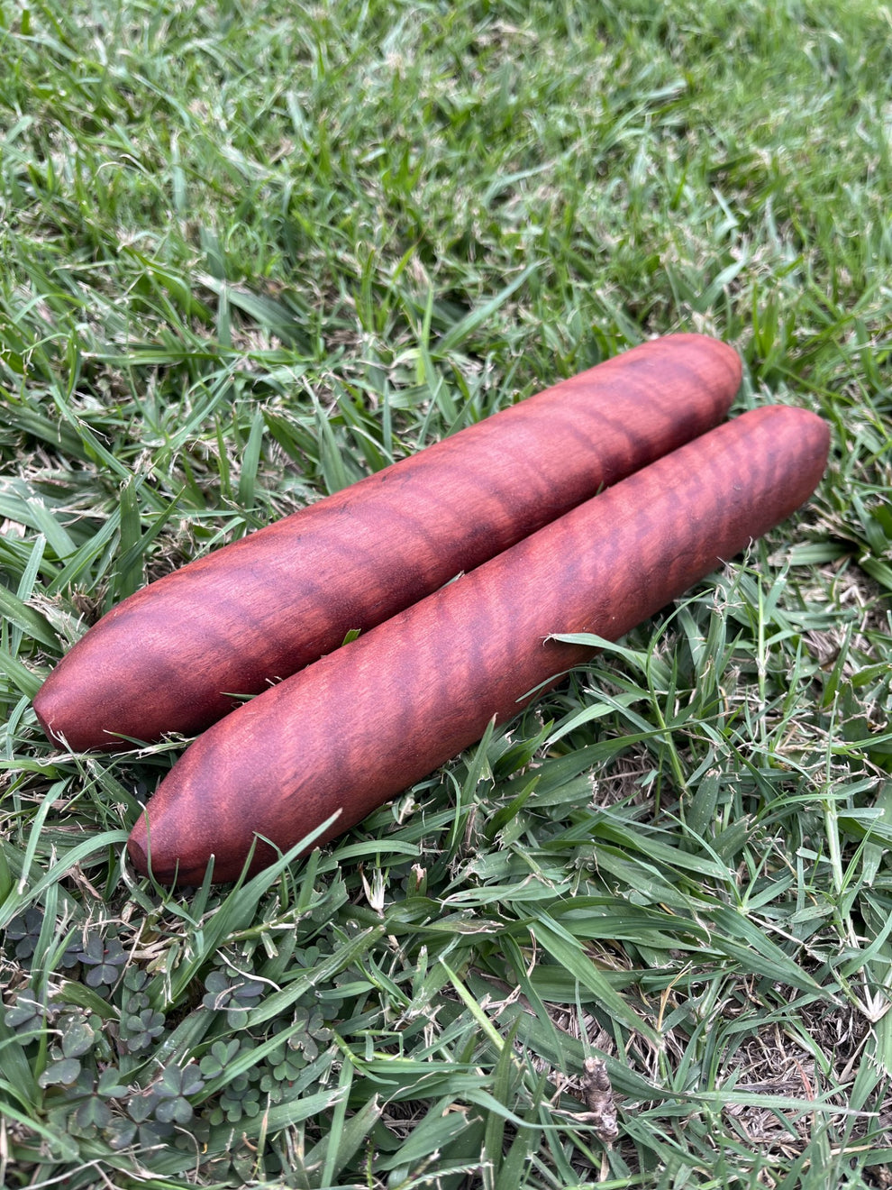Redgum Fiddleback Clapsticks – Carved on Country